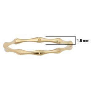 KoolJewelry Women's 14k Yellow Gold 1.8mm Bamboo Ring Minimalist Jewelry, Size 4