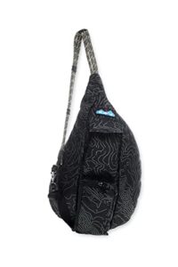 kavu mini rope sling bag - black topo