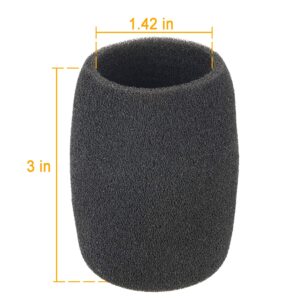 A85WS Black Foam Windscreen Pop Filter fits for SM85, SM86, SM87A，BETA87A, and BETA87C by SUNMON (2Packs)