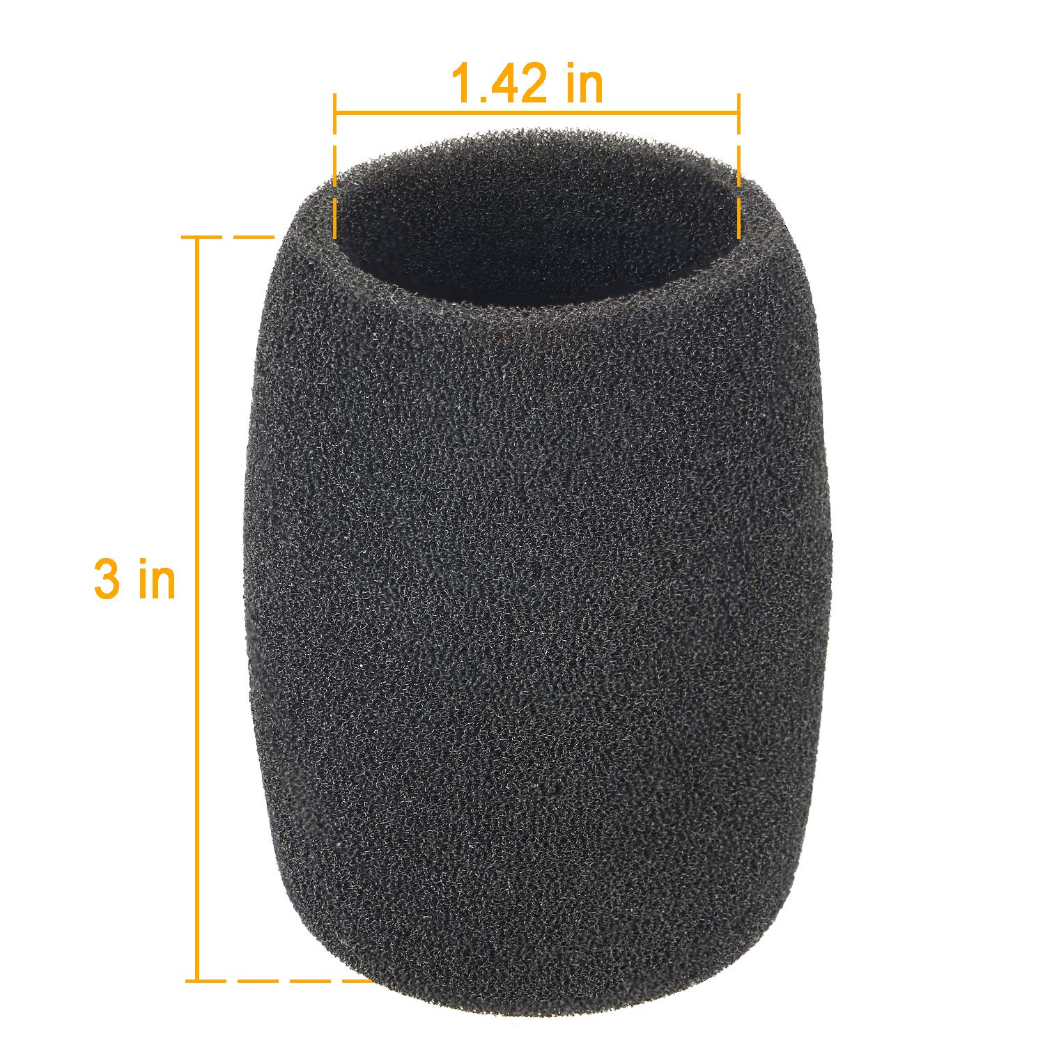 A85WS Black Foam Windscreen Pop Filter fits for SM85, SM86, SM87A，BETA87A, and BETA87C by SUNMON (2Packs)