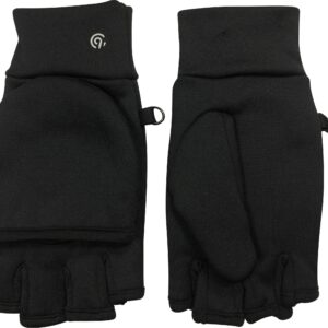 C9 Champion womens Flip Top Mitten and Fingerless Cold Weather Gloves, Black, One Size US