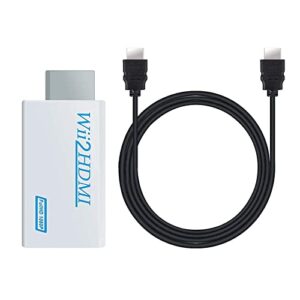 colfuline wii to hdmi converter, hdmi output with 3.5mm audio jack, supports ntsc and pal, easy operation