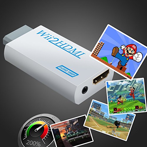 COLFULINE Wii to HDMI Converter, HDMI Output with 3.5mm Audio Jack, Supports NTSC and PAL, Easy Operation