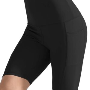 CADMUS 3 Pack Women 9" Biker Compression Short Leggings for Yoga Workout with Big Pockets,3 Pack,1026,Black,XX-Large