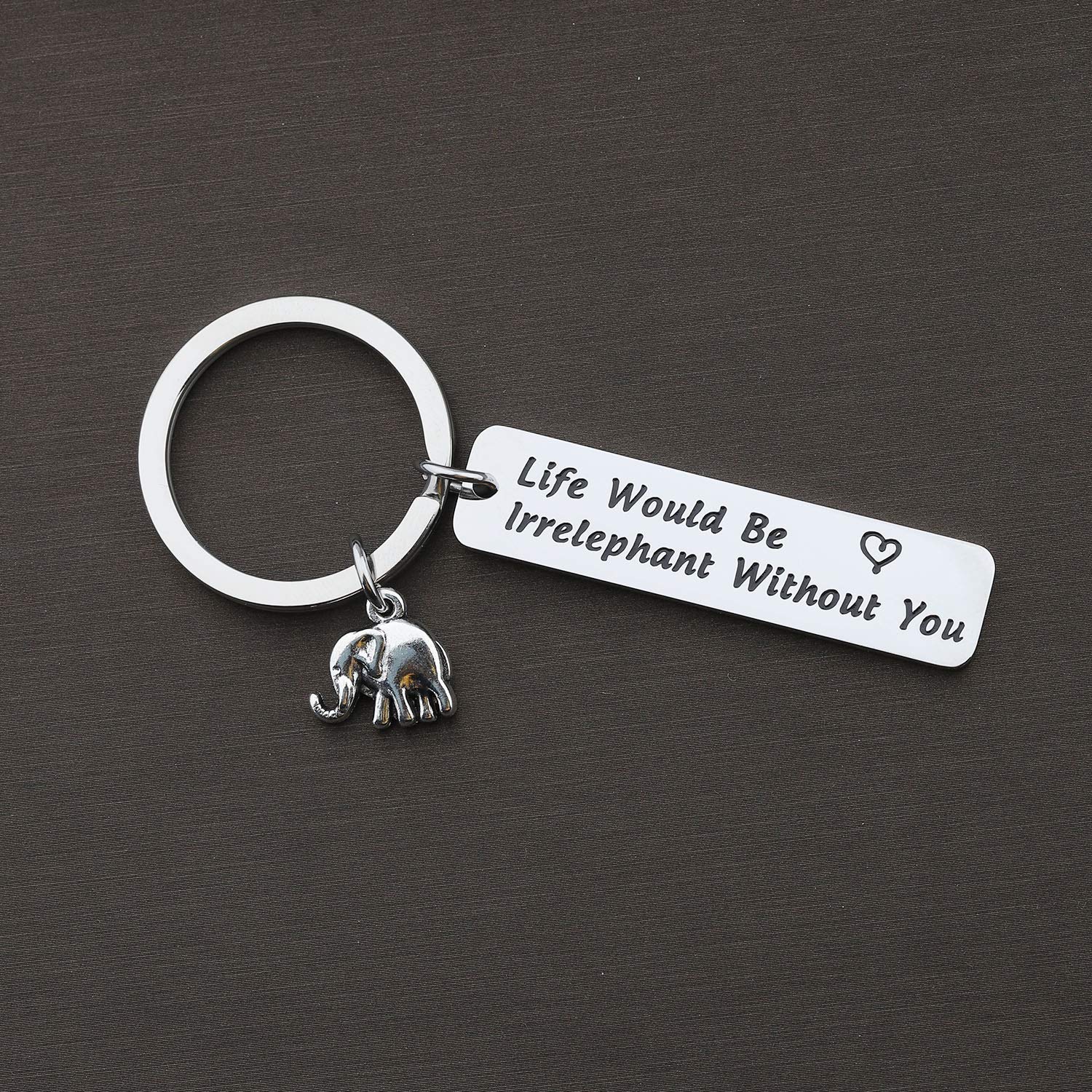 TGBJE Elephant Jewelry Life Would Be Irrelephant Without You Keychain (elephant keychain)