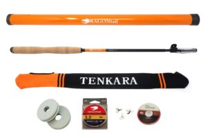 dragontail mizuchi zx340 zoom small stream 3 length tenkara rod (with level line starter kit)