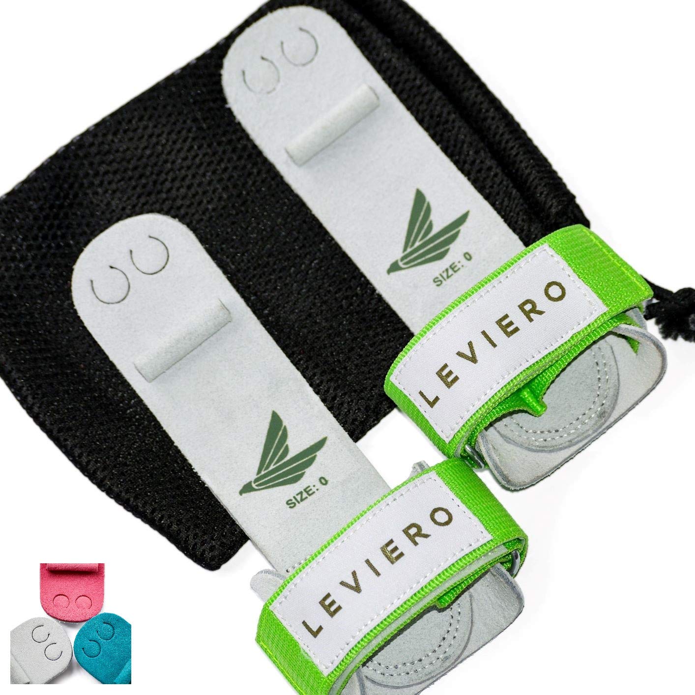 LEVIERO Gymnastics Grips Set, Grips for Gymnastics Girls, Dowel Grips with Soft Leather, Velcro Wrist Straps, and Adjustable Finger Holes, for All Ages - (White, 0)