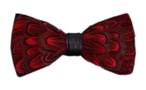 men's red adjustable bow ties fashion creative natural feathers wedding bowties