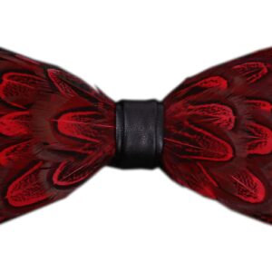 Men's Red Adjustable Bow Ties Fashion Creative Natural Feathers Wedding Bowties