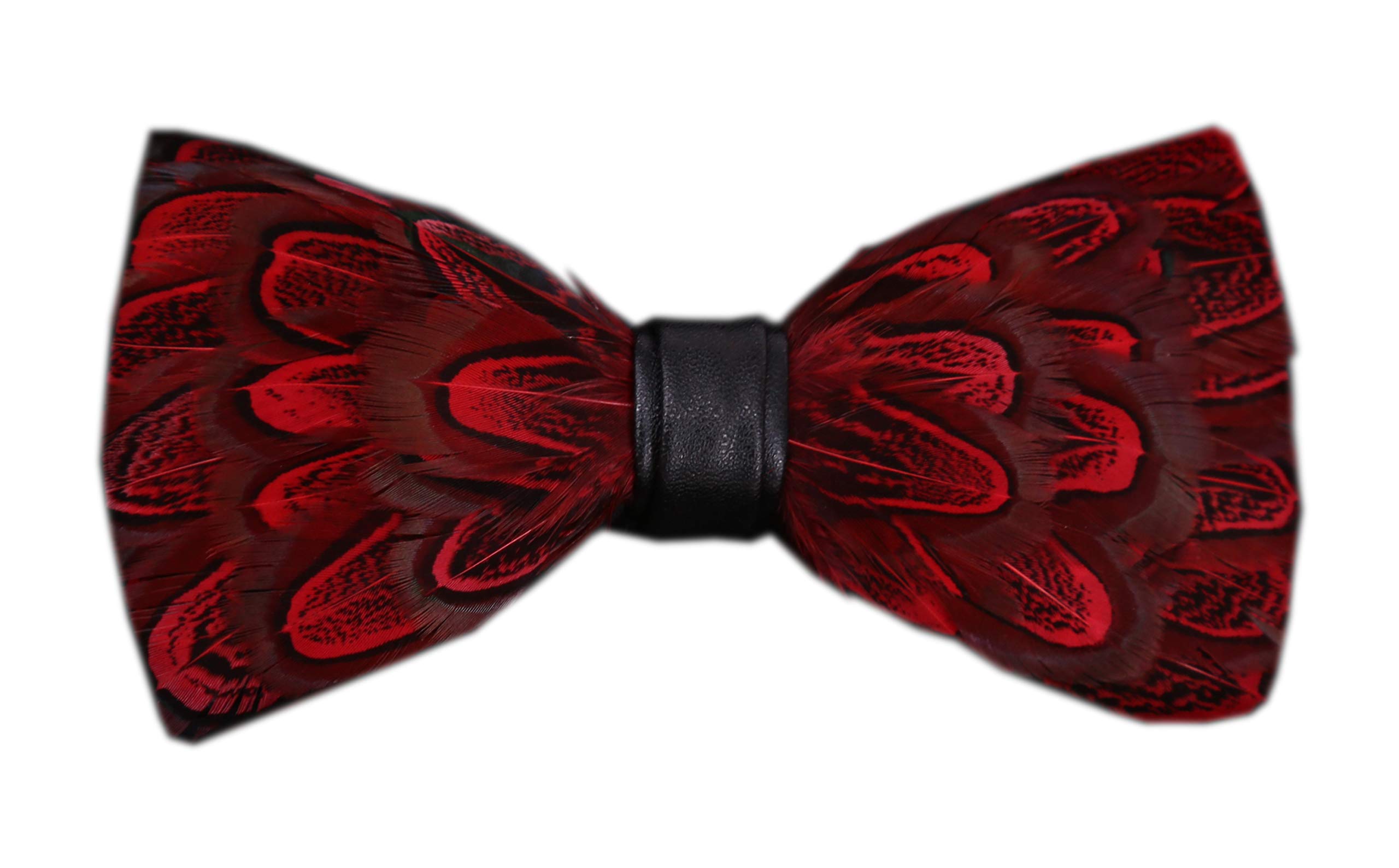 Men's Red Adjustable Bow Ties Fashion Creative Natural Feathers Wedding Bowties