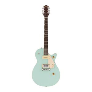 gretsch g2215-p90 streamliner junior jet club 6-string electric guitar with laurel fingerboard and three-way pickup switching (right-handed, mint metallic)