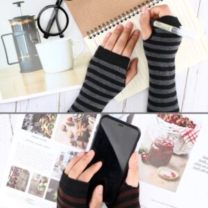 SATINIOR 6 Pairs Women Long Fingerless Gloves Arm Warmers Knit Thumbhole Stretchy (Fresh Color)