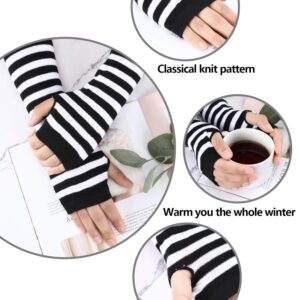 SATINIOR 6 Pairs Women Long Fingerless Gloves Arm Warmers Knit Thumbhole Stretchy (Fresh Color)