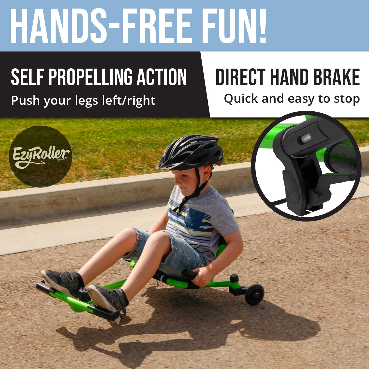 EzyRoller New Drifter-X Ride on Toy for Ages 6 and Older, Up to 150lbs. - Green