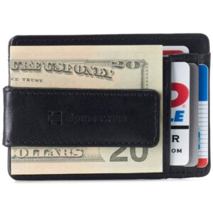 alpine swiss harper mens rfid money clip wallet minimalist slim id card holder front pocket wallet leather black