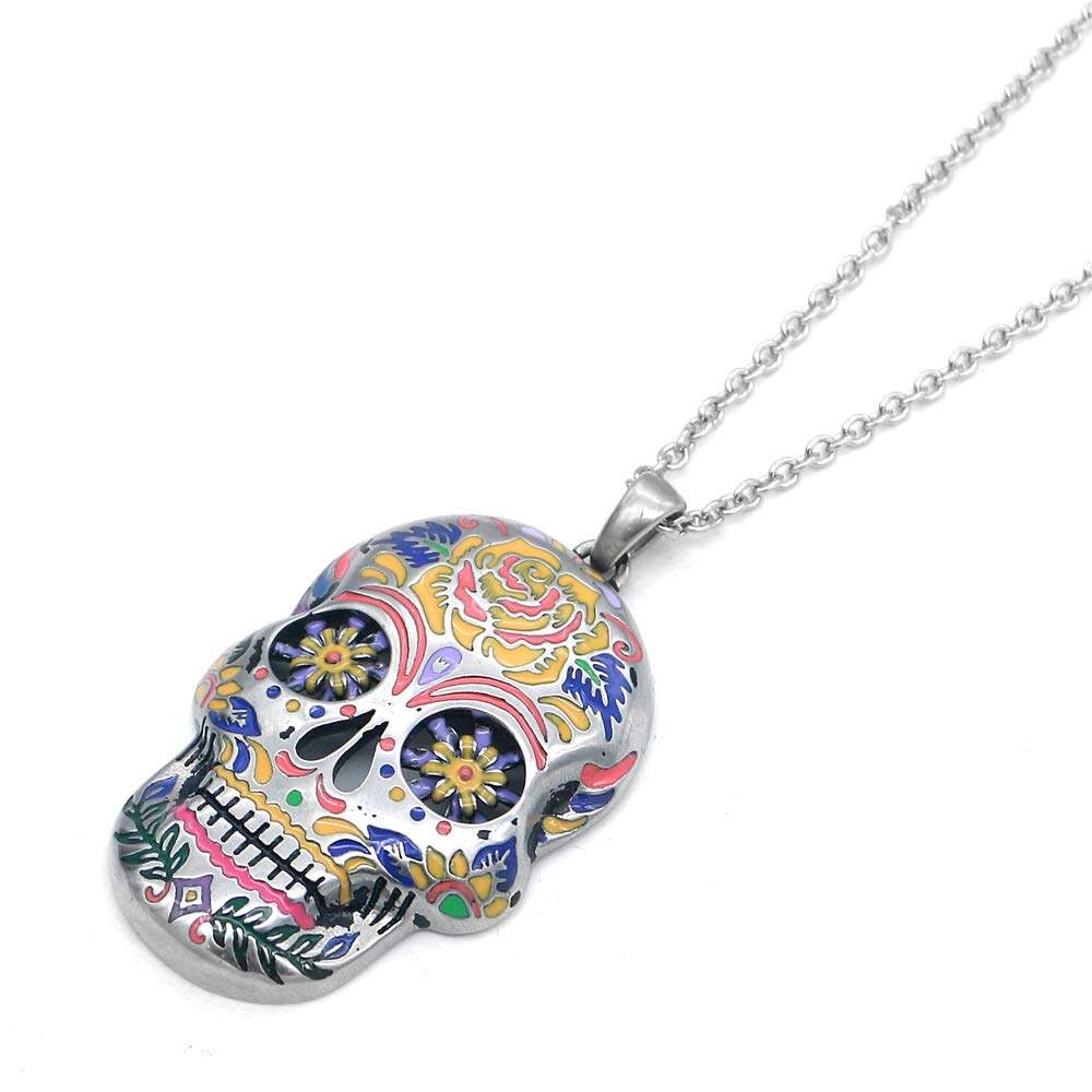 Controse Floral Sugar Skull Necklace