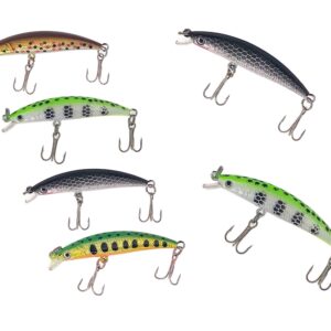 Sanhu Minnow Crankbaits for Bass Trout Fishing 4 Pieces Combo A