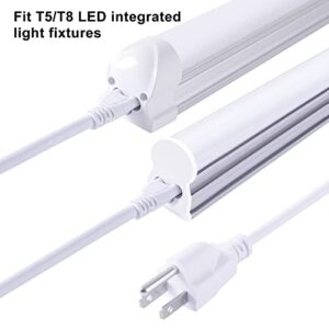 TRLIFE T5 T8 Power Cord, 6FT Long T5 T8 LED Light Cord with On/Off Switch, T5 T8 LED Wire Connector Power Cord with US Plug for LED T5 T8 Integrated Tube Light Fixtures (4 Pack)