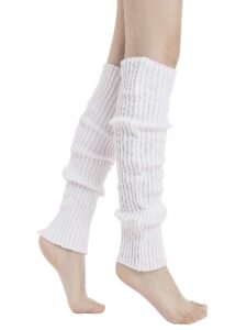 sarfel leg warmers for women 80s ribbed knit leg warmer custume womens leg warmers sports party accessories white