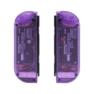 eXtremeRate Clear Atomic Purple Joycon Handheld Controller Housing (D-Pad Version) with Full Buttons, DIY Replacement Shell Case for Nintendo Switch & Switch OLED Joy-Con – Console Shell NOT Included