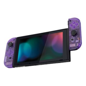 eXtremeRate Clear Atomic Purple Joycon Handheld Controller Housing (D-Pad Version) with Full Buttons, DIY Replacement Shell Case for Nintendo Switch & Switch OLED Joy-Con – Console Shell NOT Included