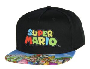 nintendo super mario youth embroidered character group boys adjustable snapback hat baseball cap