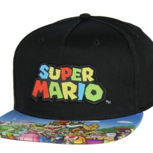 Nintendo Super Mario Youth Embroidered Character Group Boys Adjustable Snapback Hat Baseball Cap