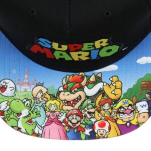 Nintendo Super Mario Youth Embroidered Character Group Boys Adjustable Snapback Hat Baseball Cap