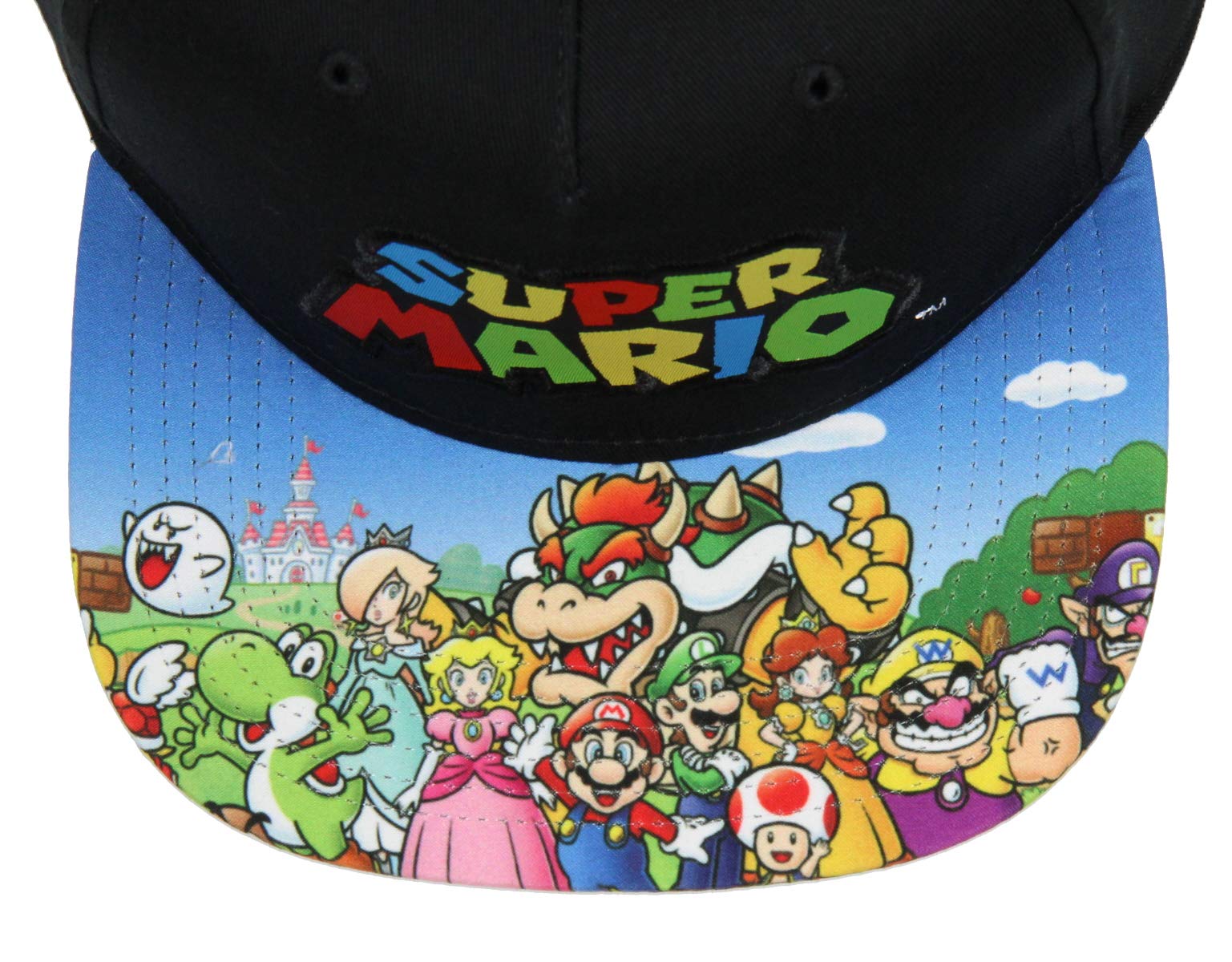 Nintendo Super Mario Youth Embroidered Character Group Boys Adjustable Snapback Hat Baseball Cap