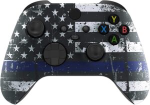 custom modded rapid fire controller for xbox compatible with all shooter games (blue line flag)