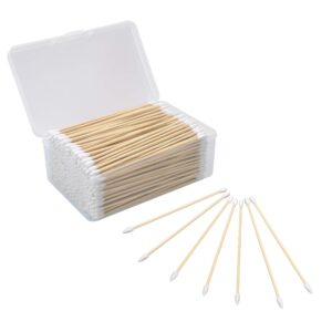 boosteady gm00153 6 inch cotton gun cleaning swabs with bamboo handle, pack of 400 pointed and round tips in storage case