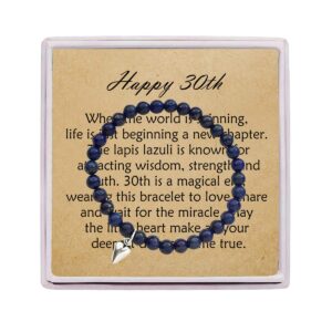 ofgot7 30th birthday gifts for women turning 30 – bead bracelet with message card & gift box - thirtieth