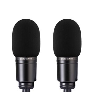 2pcs at2020 microphone foam cover windscreen pop filter black compatible with mic audio technica at2020 atr2500 at2035 at2050 at4040 cardioid condenser microphone noise reduction