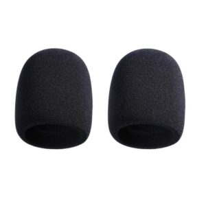 2pcs AT2020 Microphone Foam Cover Windscreen Pop Filter Black Compatible with Mic Audio Technica AT2020 ATR2500 AT2035 AT2050 AT4040 Cardioid Condenser Microphone Noise Reduction