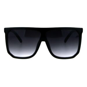 pastl oversized style sunglasses flat top square unisex modern fashion uv400 matte black