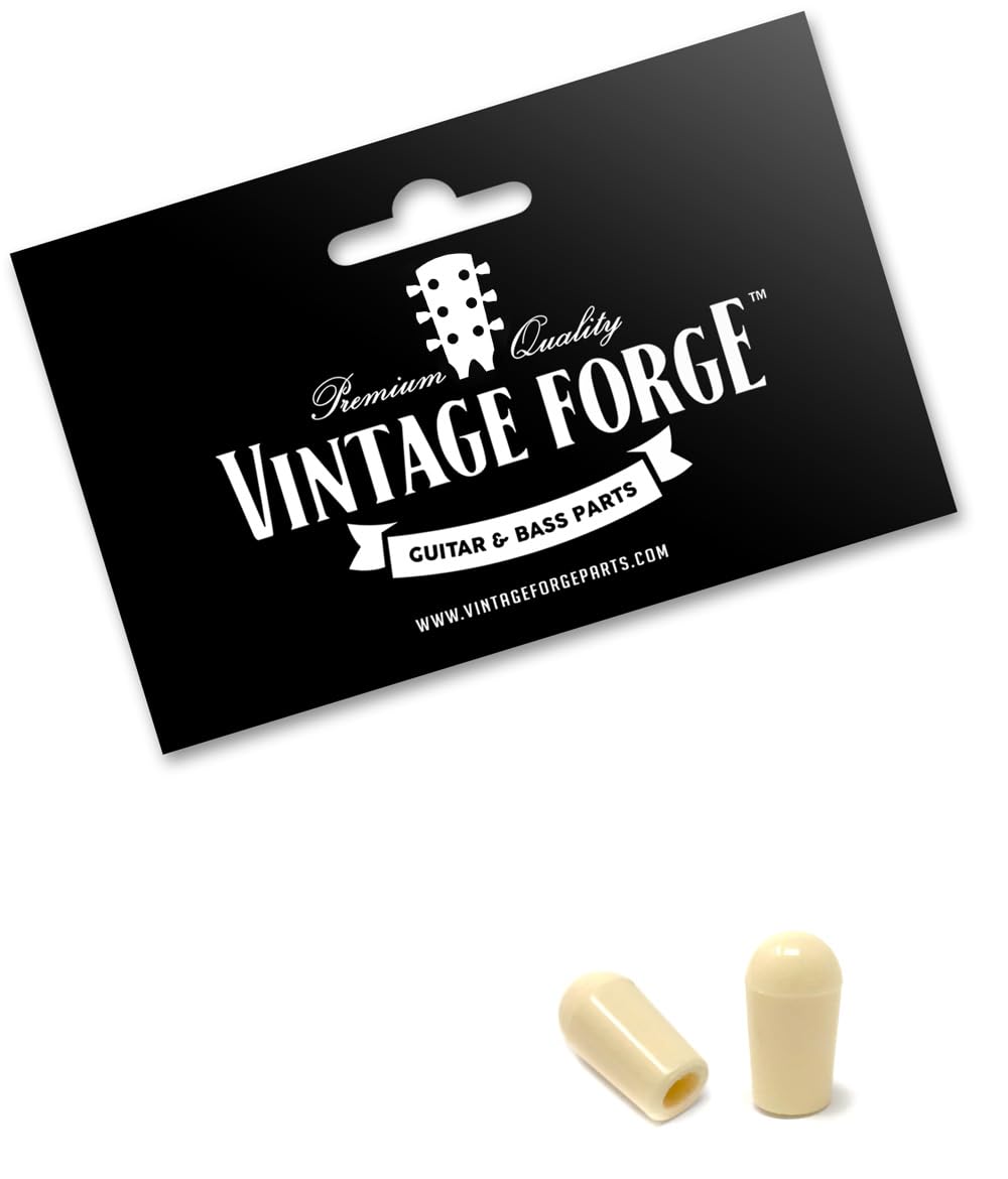 Vintage Forge Cream Toggle Switch Tip Caps compatible with Gibson USA Les Paul Electric Guitar (2-Pack) LPST10-CRM