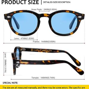 SHEEN KELLY Acetate Polarized Retro Oval Sunglasses For Men Women Pirate Captain Johnny Depp Style Eyewear