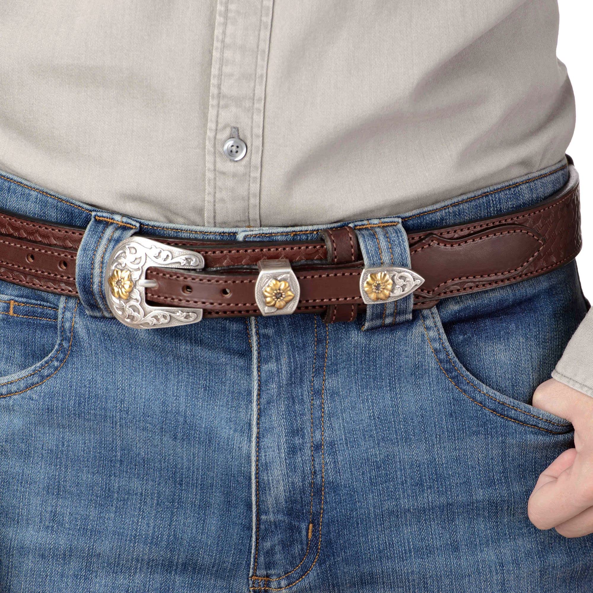 Bullhide Belts Mens Western Ranger Leather Belt, 1.50" Wide, Brown, 38”