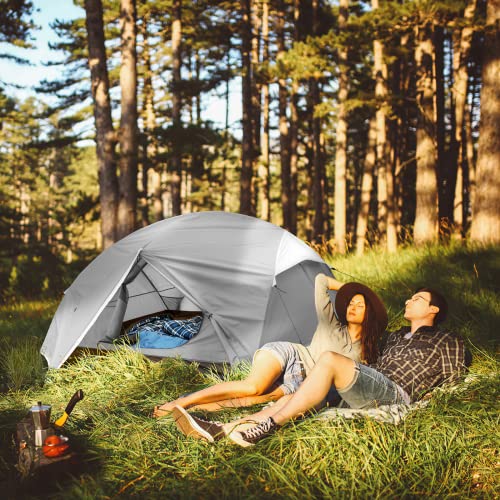 Bessport Camping Tent for 3 Person, Lightweight Backpacking Tent Waterproof Windproof Two Doors Easy Setup Double Layer Outdoor Tents for 3 to 4 Seasons, Suitable for Outdoor,Hiking,Camping