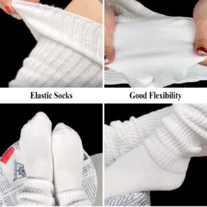 QOOEQPQY Women's Extra Knit Socks Japanese Style Loose Socks White Lolita Leg Warmer Bubble Slouch Socks (23.6Inch/60cm)