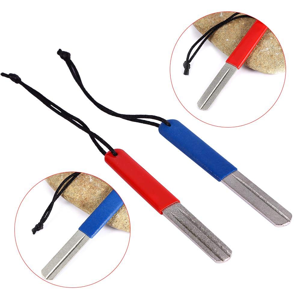 Hook Sharpener, Durability Hook Whetstone Fish Hook Sharpening File Tool Accessory For Outdoor Fishing(Dual Grooving-red)