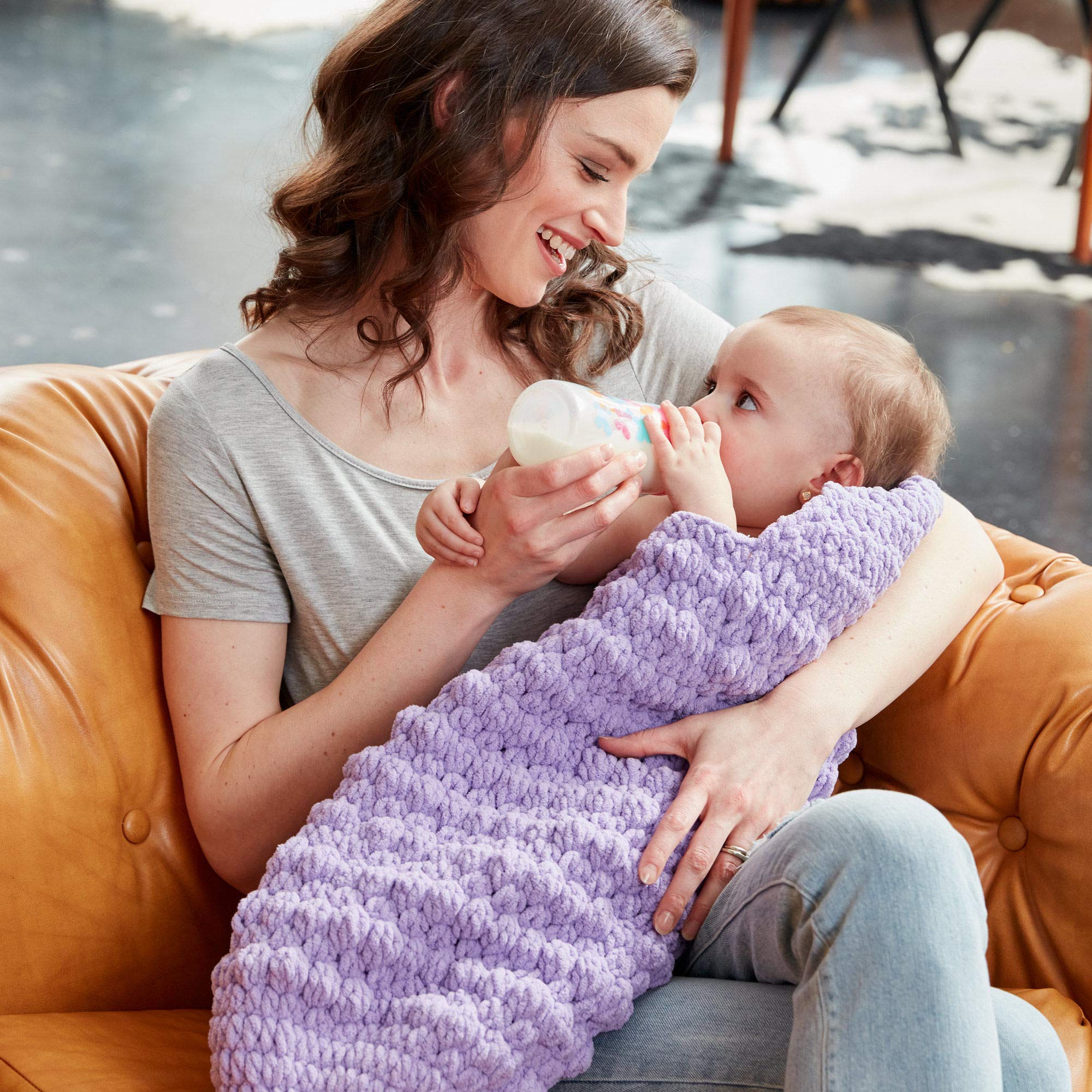 Bernat Baby Blanket Yarn - 3 Pack with Patterns - Lilac