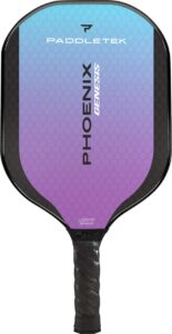 paddletek phoenix genesis - professional pickleball paddles with honeycomb core – polycore & fiberglass epoxy surface - high tack performance grip – 7.4 oz to 7.8 oz – usapa approved (purple)