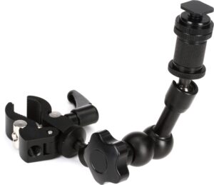 zoom hrm-7 handy recorder mount, 7-inch arm, clamp mount, designed to be used with zoom portable audio and video recorders