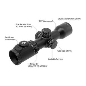 UTG® OP3 1.5-6X36 Crossbow Scope, AO, RGB, 130 Hunter BDC