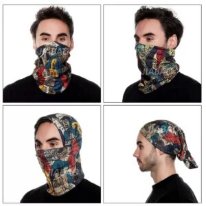 Neck Gaiter Mask Face Scarf Bandana Tube Cover Headwear Balaclava Headband Headwrap for Men and Women