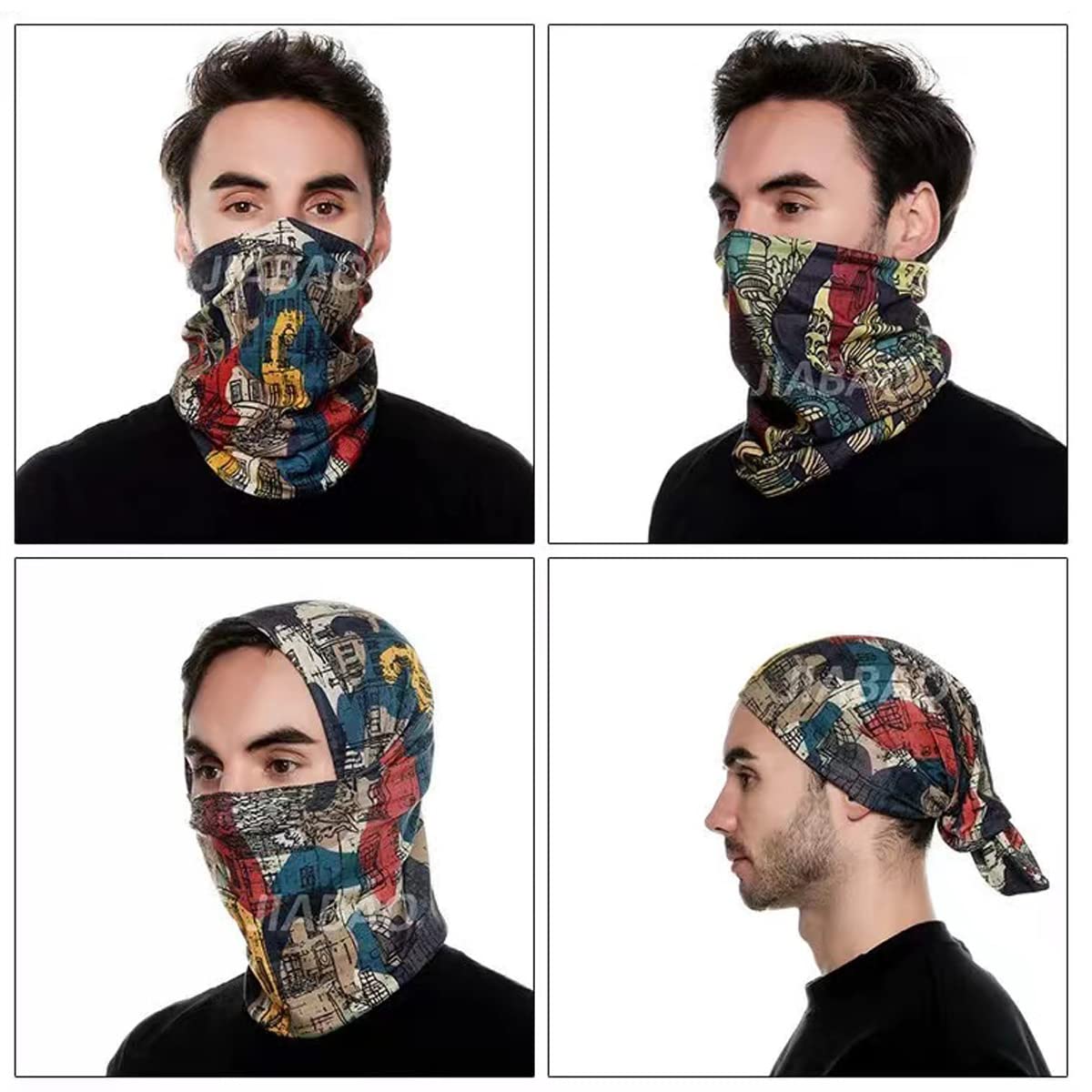 Neck Gaiter Mask Face Scarf Bandana Tube Cover Headwear Balaclava Headband Headwrap for Men and Women