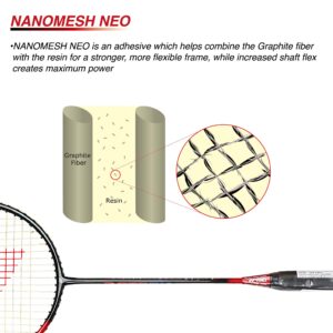 X Astrox Smash Graphite Badminton Racquest with Full Cover (Black Flash Red) | for Beginner Players | 73 Grams | Maximum String Tension - 28lbs | Ultra Light