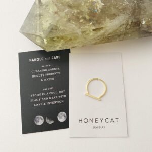 Honeycat Long Bar Ring in Gold, Rose Gold, or Silver | Minimalist, Delicate Jewelry (Gold, 9)