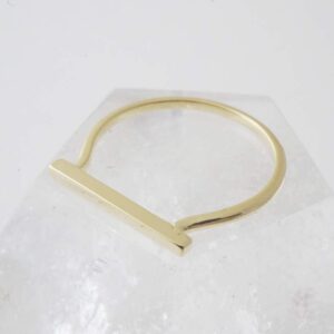 Honeycat Long Bar Ring in Gold, Rose Gold, or Silver | Minimalist, Delicate Jewelry (Gold, 9)